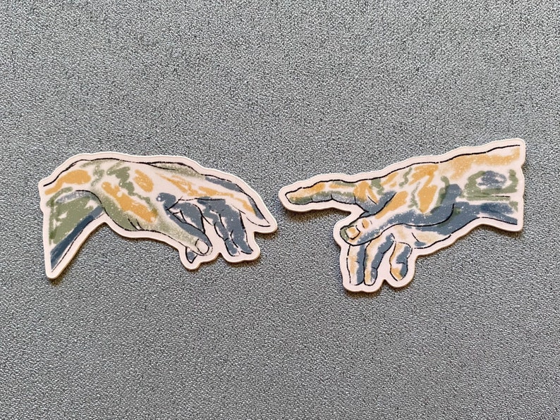 Creation of Adam Stickers 3 Sticker Set Michelangelo | Etsy
