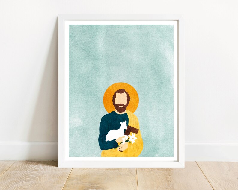 St. Joseph Print St. Joseph Wall Art St. Joseph Illustration | Etsy