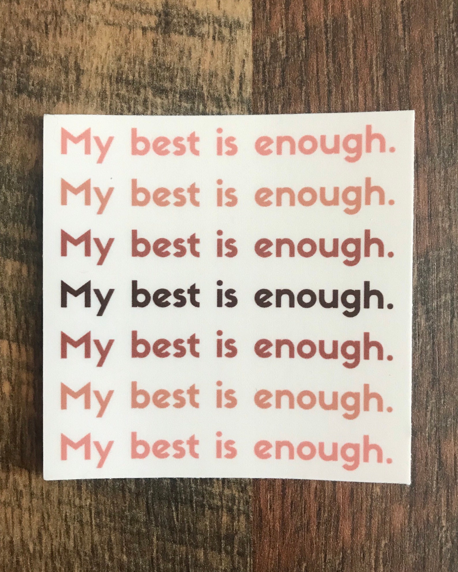 Encouraging Sticker Motivational Sticker My Best is Enough | Etsy