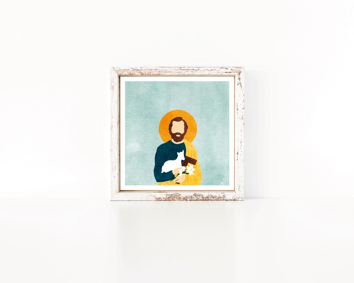 St. Joseph Print St. Joseph Wall Art St. Joseph Illustration - Etsy