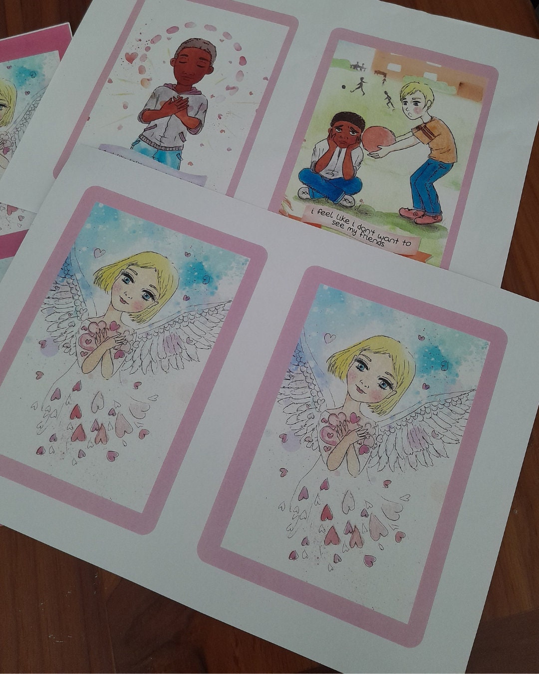 12 PDF Digital Printable Emotion Cards for Grief and Loss, Feelings ...