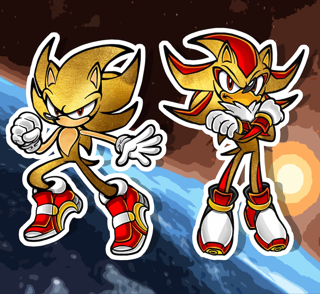 Super Sonic and Super Shadow Stickers - Etsy