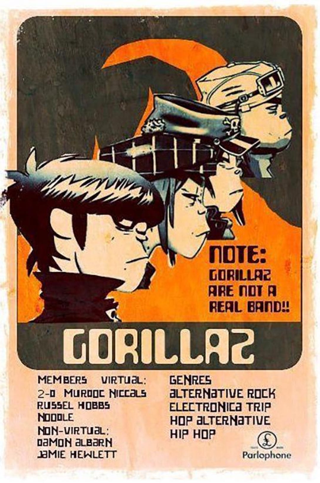 Gorillaz Poster 24x36 – Iconic Animated Band Art, Music Decor, Modern ...