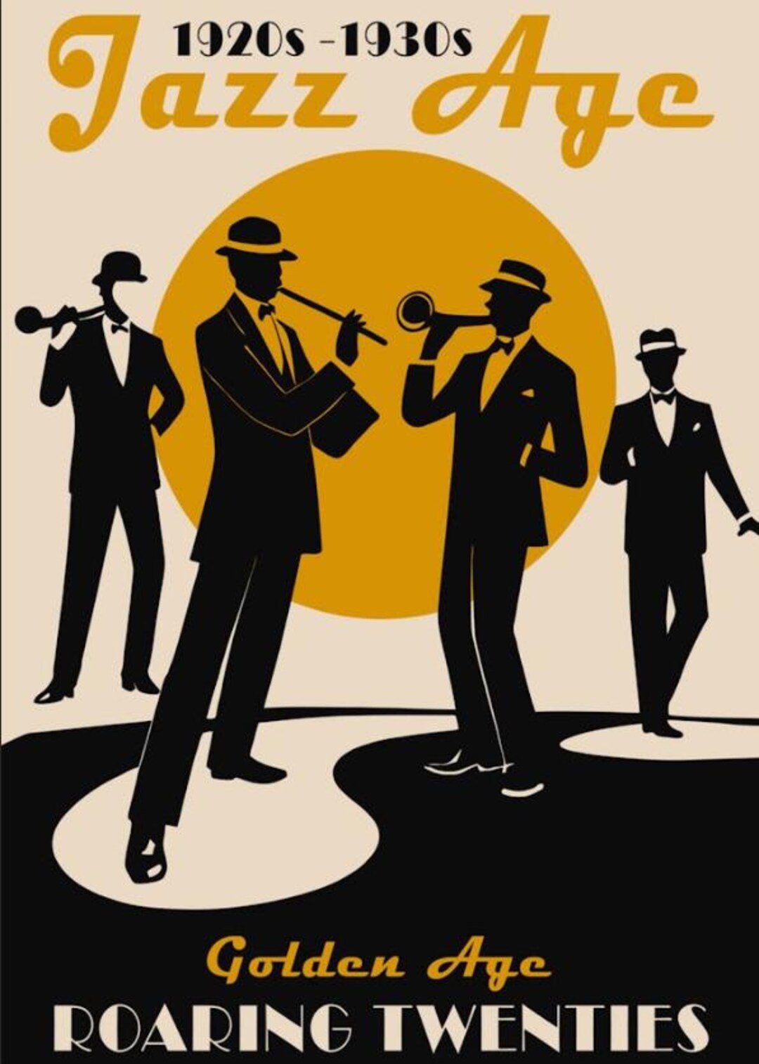 Jazz Age Roaring Twenties Poster 24x36 - Vintage Style, Iconic Era ...