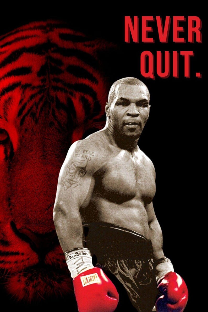 Boxing Mike Tyson 24x36 Poster Quotes Inspirational Motivational Wall ...
