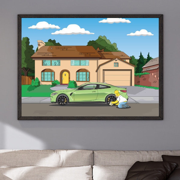 BMW M4 2024 the Simpsons 2024 24x30 Homer Art Lisa Germany Euro 2025 M3 ...
