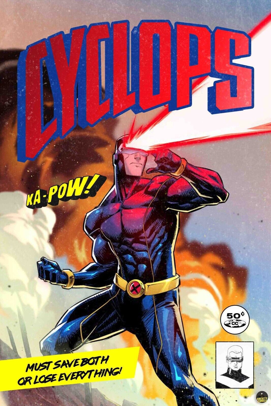 Cyclops Poster 24x36 Xmen Uncanny Game Room Artwork Man Vace Comic Book ...