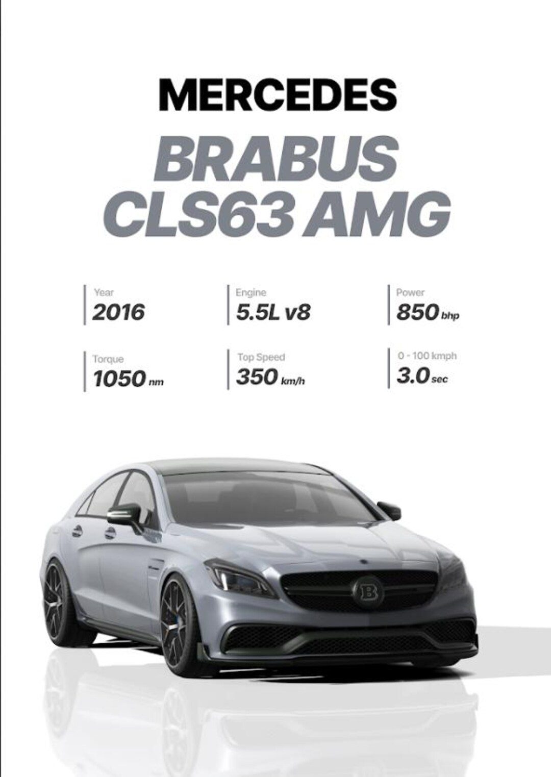 Mercedes Brabus CLS63 AMG 24x36 Poster High Performance, Luxury, Sleek ...