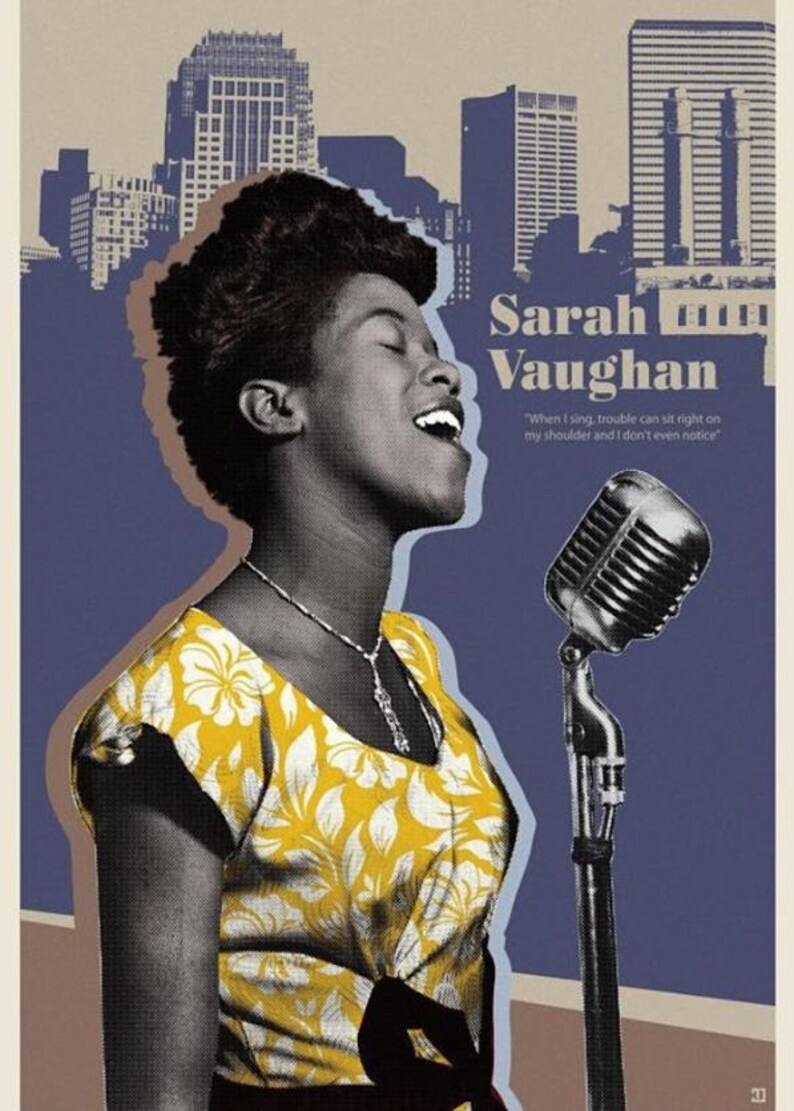 Sarah Vaughan Jazz Poster 24x36 - Vocal Legend, Classic Portrait, Rare Art - Etsy