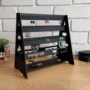 Double Sided Earring Holder Large Matt Black Acrylic - Etsy