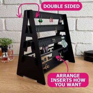 Double Sided Earring Holder Large Matt Black Acrylic - Etsy