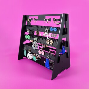 Double Sided Earring Holder Large Matt Black Acrylic - Etsy