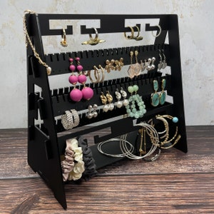 Double Sided Earring Holder Large Matt Black Acrylic - Etsy