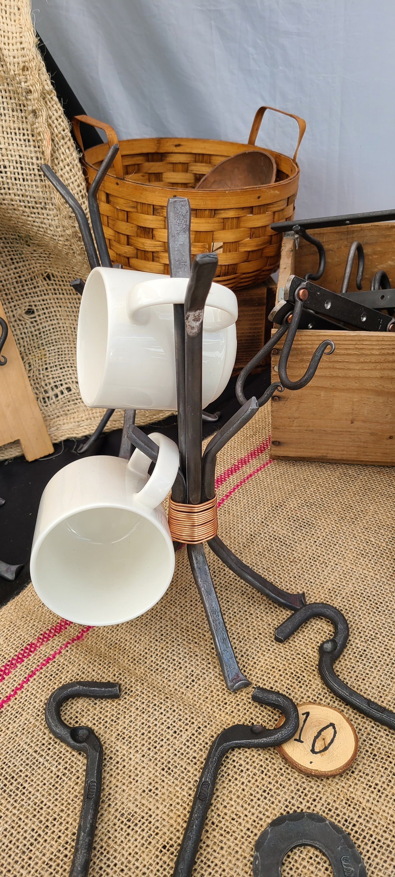 Forged Mug Tree, Hand Forged, Rustic Farmhouse Style - Etsy