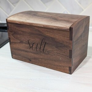Salt Cellar Wood Salt Pig Walnut or White Oak Food-safe Salt Box for ...
