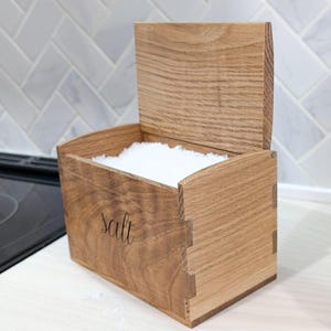 Salt Cellar Wood Salt Pig Walnut or White Oak Food-safe Salt Box for ...