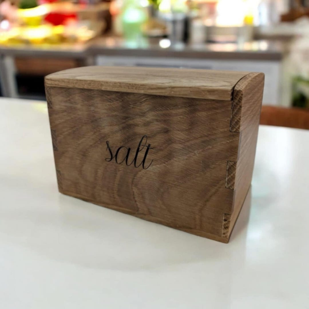 Salt Cellar Wood Salt Pig Walnut or White Oak Food-safe Salt Box for ...