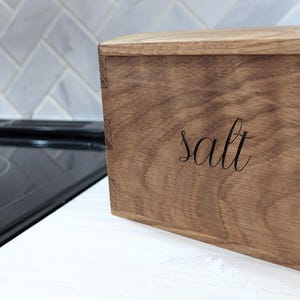 Salt Cellar Wood Salt Pig Walnut or White Oak Food-safe Salt Box for ...