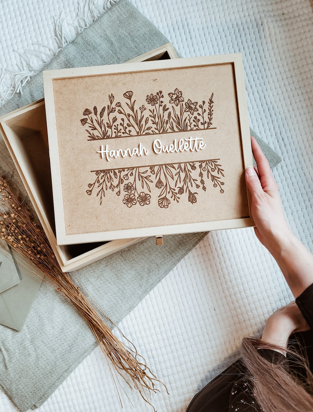 Custom Name Box,name Cut Out,large Personalised Engraved Wooden Box ...