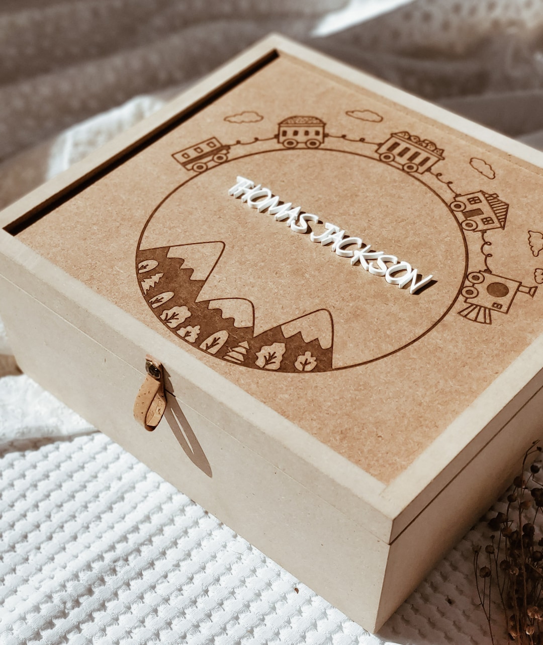 Custom Name Box,name Cut Out,large Personalised Engraved Wooden Box ...