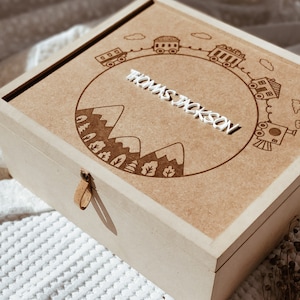 Custom Name Box,name Cut Out,large Personalised Engraved Wooden Box ...