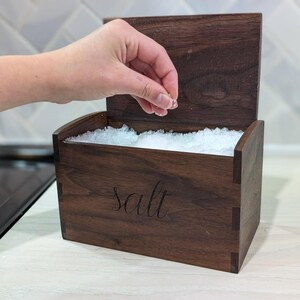Salt Cellar Wood Salt Pig Walnut or White Oak Food-safe Salt Box for ...