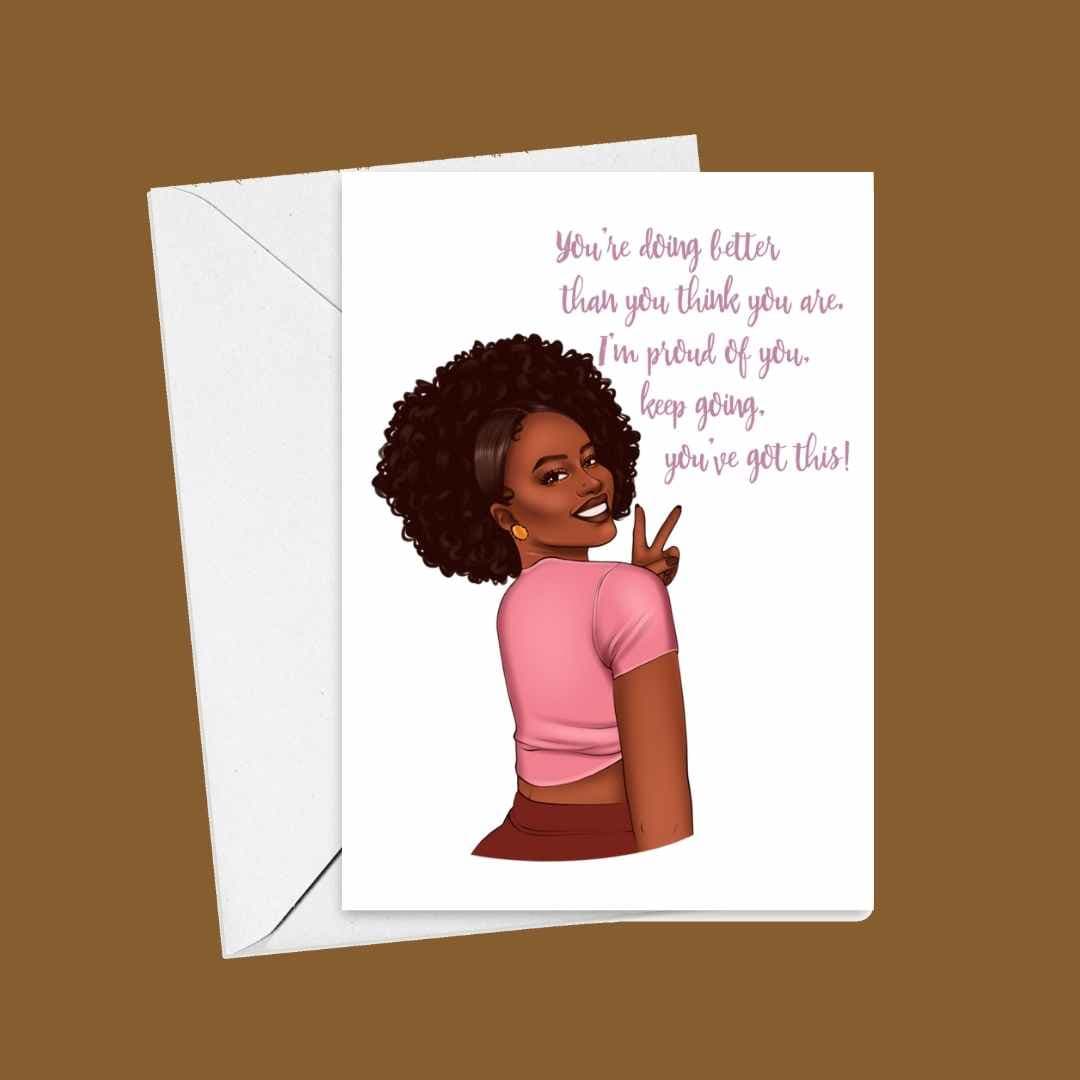 Black Woman You Got This Encouraging Card Black Woman Greeting Card ...