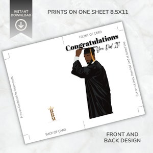 Printable Congratulations Black Man Graduation Card Printable Instant ...