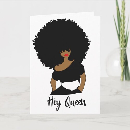 Hey Queen Greeting Card Fashion Illustration African | Etsy