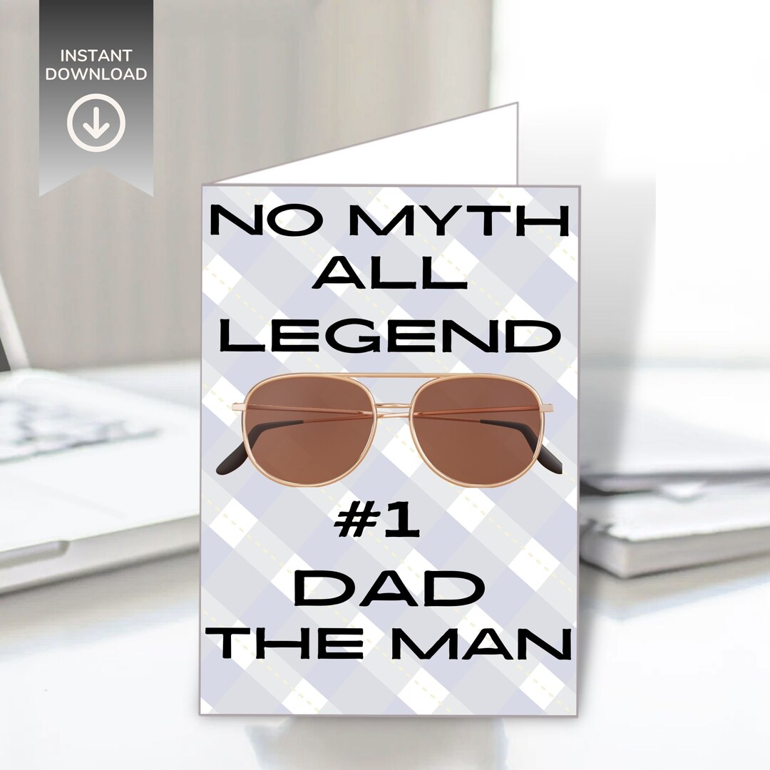 No Myth Father's Day Card Printable Instant Download Dad Card Cool Dad ...