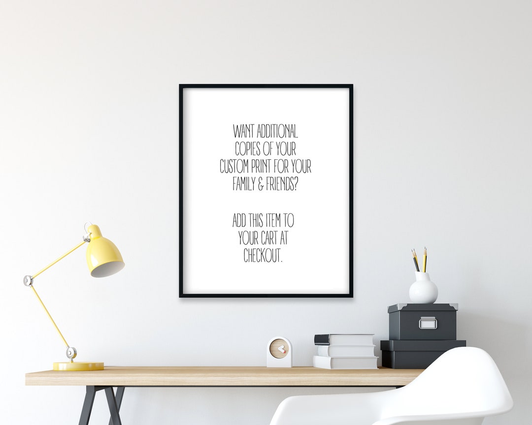 Additional Print - Extra Copy of Physical Custom Print - Add on Print ...