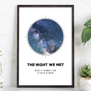 Realistic Customized Star Map, Personalized Star Poster, Night Sky Map ...