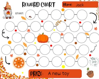 Reward Chart for Kids With Fall Theme, Instant Download - Etsy