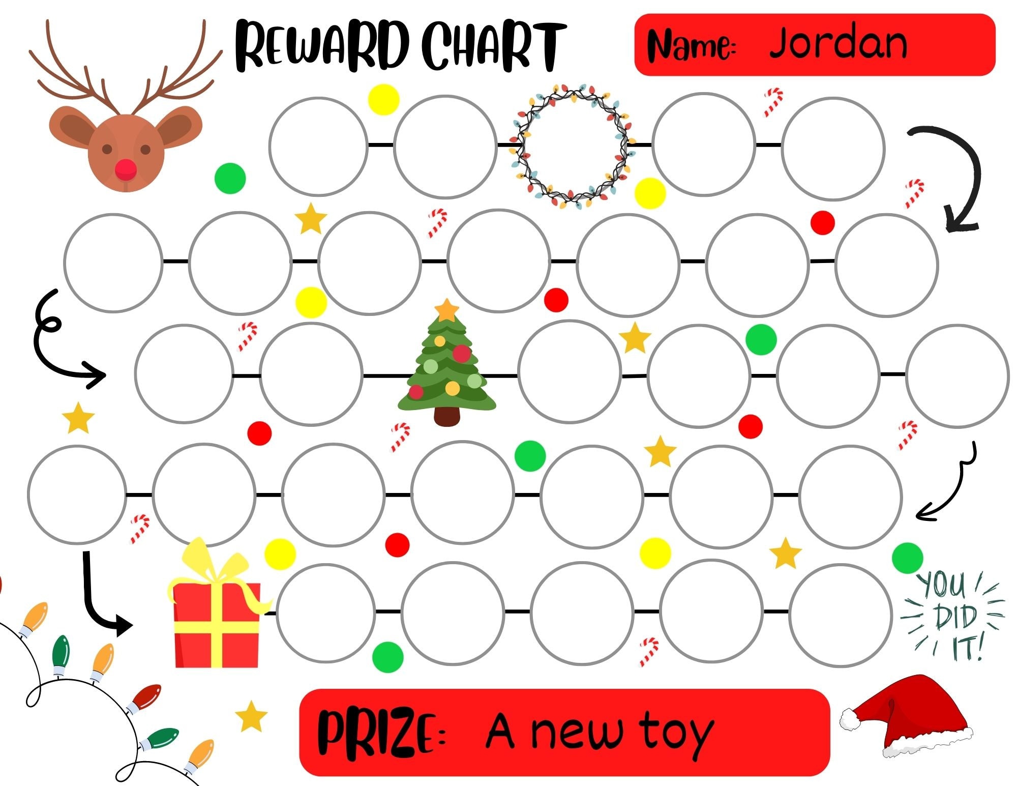 Christmas Reward Chart - Etsy