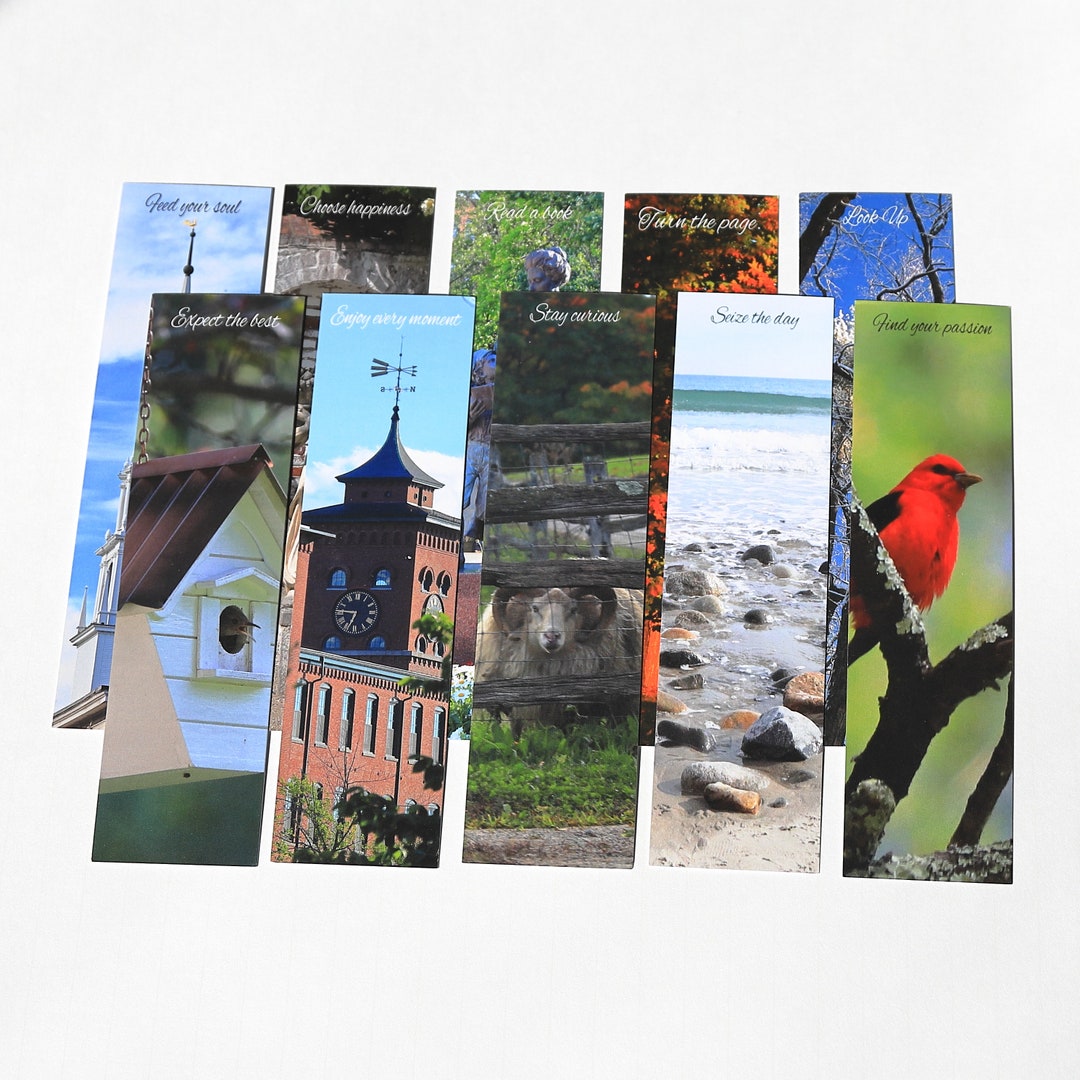 New England Bookmarks With Landscape Photos and Motivational Messages ...