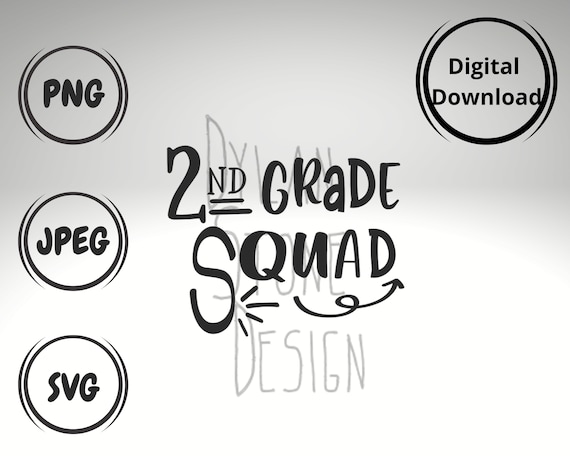 2nd Grade Squad SVG PNG Team Teacher Shirt Teacher - Etsy
