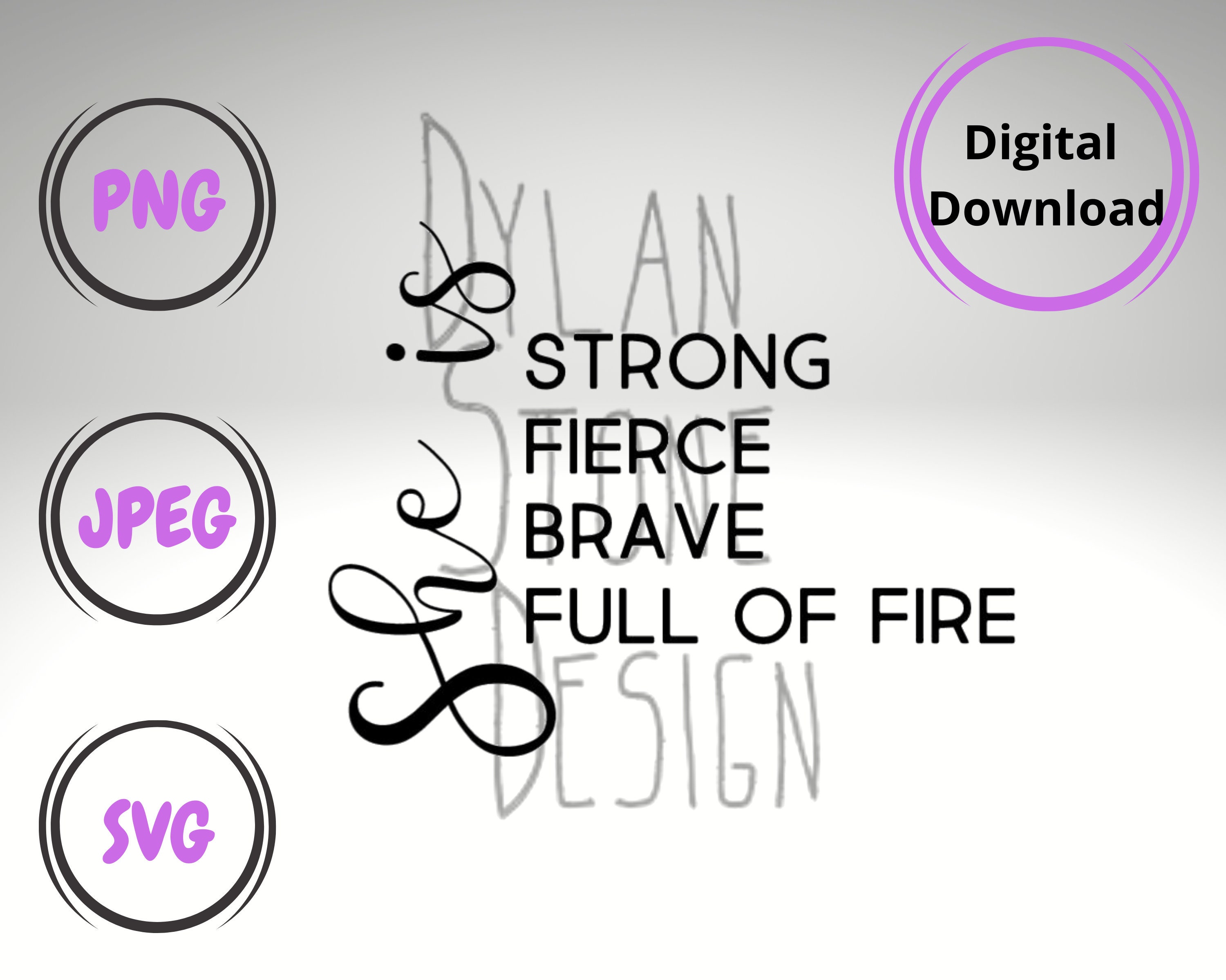 She Is Strong Fierce Brave Full of Fire SVG PNG - Etsy