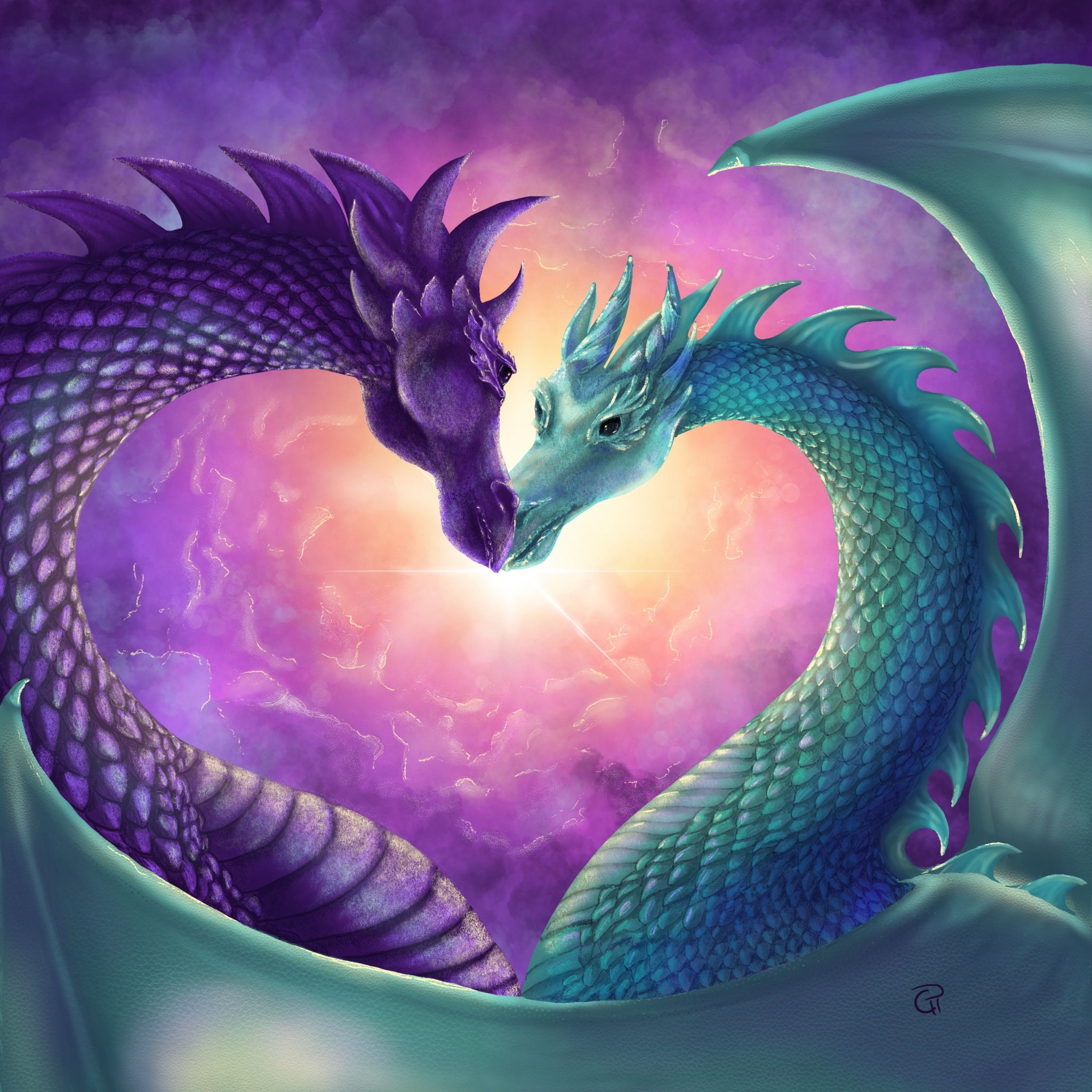 Dragonheart Instant Digital Download Art for Printing, Dragon Lovers ...