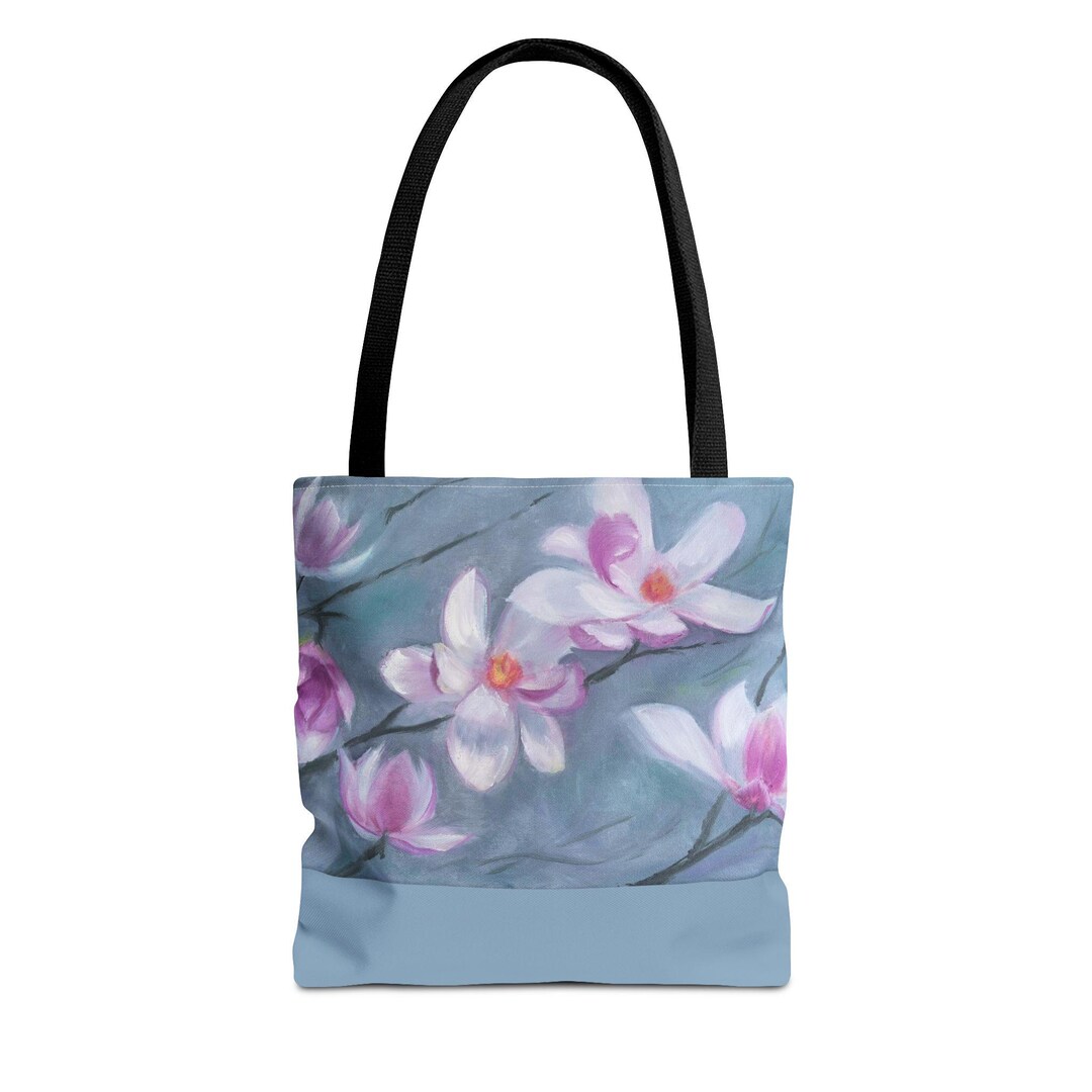 Tulip Magnolia Art Tote Bag – Elegant Floral Carryall - Etsy