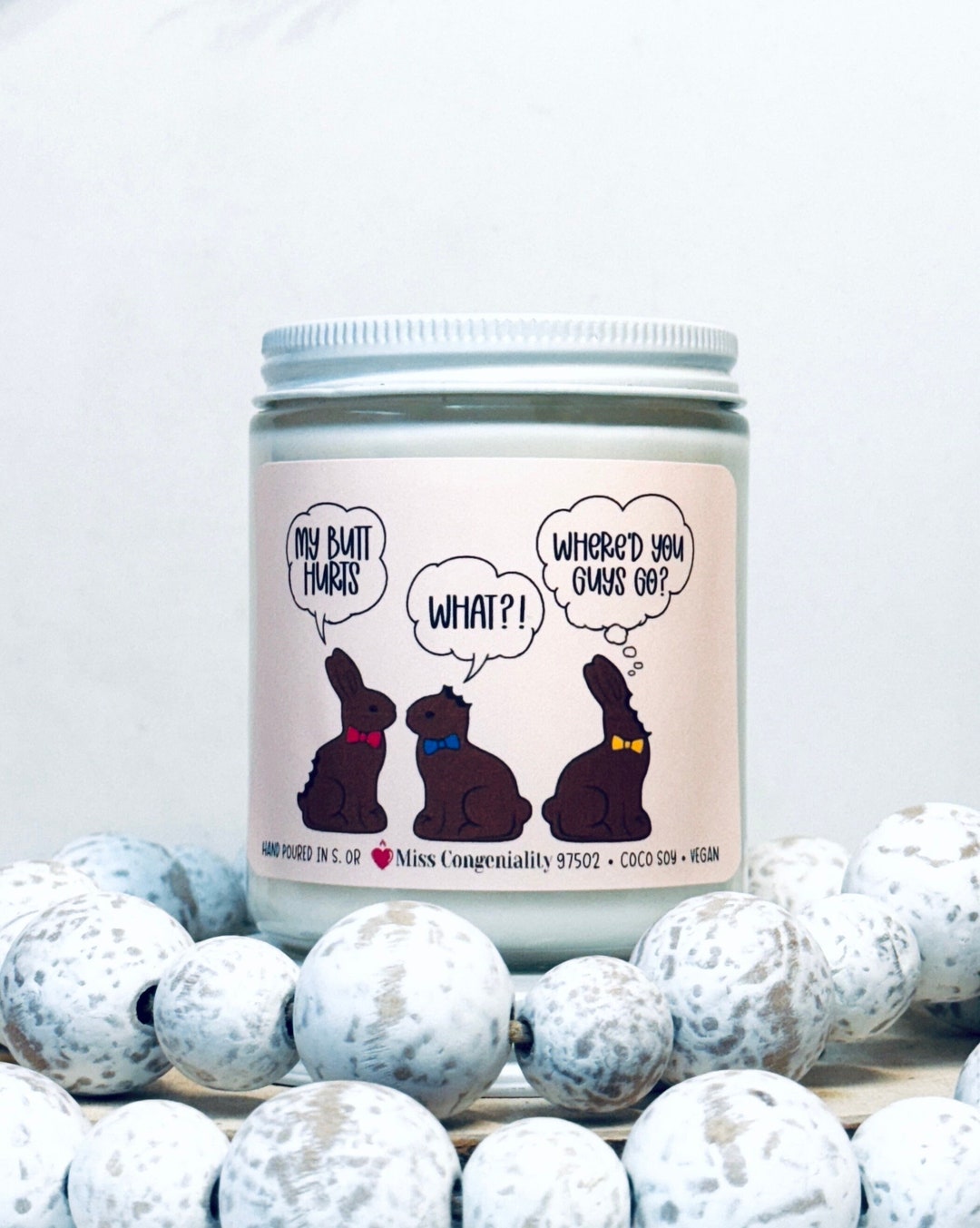 Chocolate Bunnies Conversation Label | Funny Easter Gift | Hand Poured ...