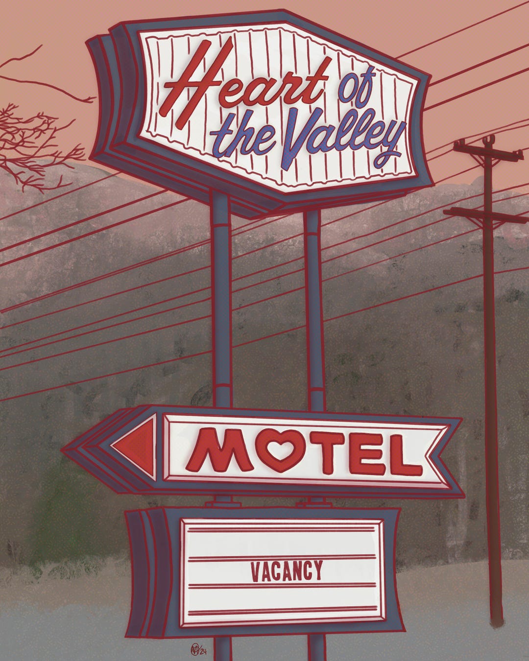 Heart of the Valley Motel 8x10 Digital Art Print - Etsy