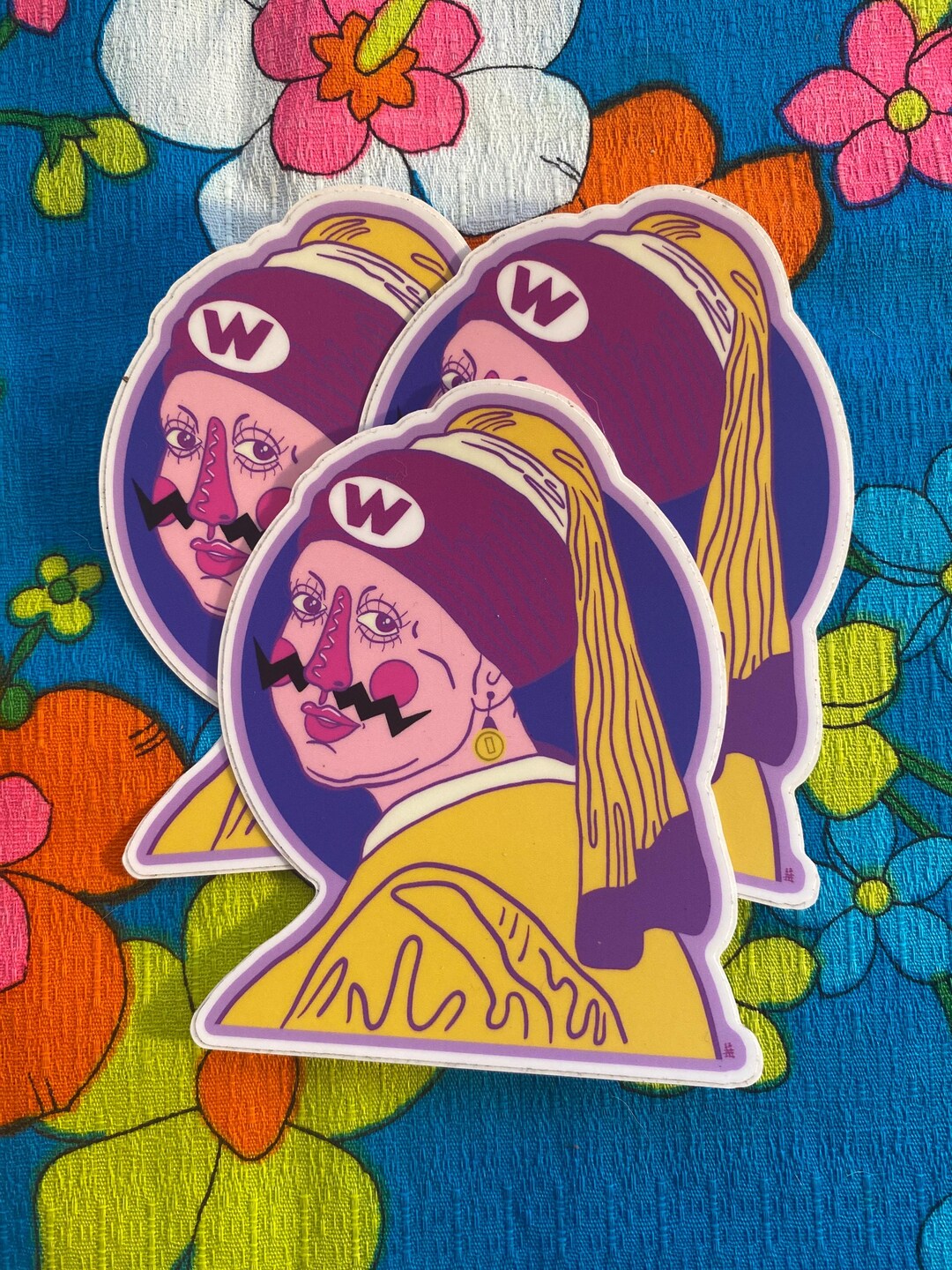 Wario With the Pearl Earring 4 Vinyl Sticker - Etsy