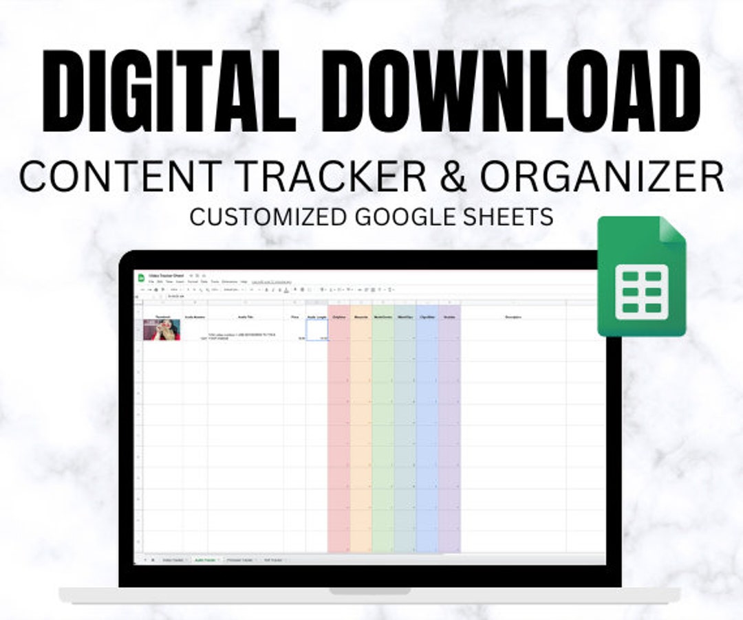 Digital Download - Content Creator Tracking Multiple Tabs Google Sheet ...