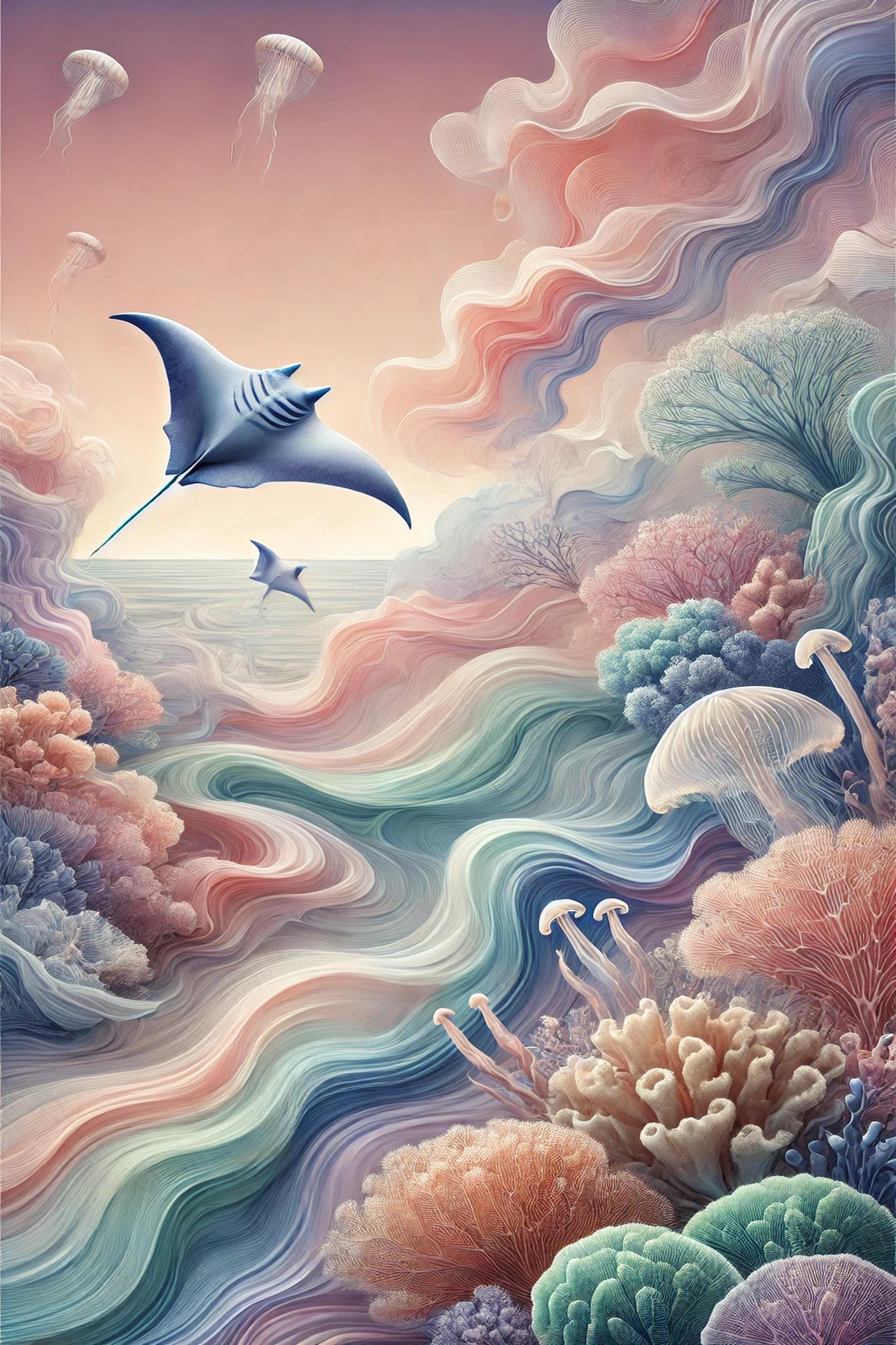 Underwater Dreamscape Digital Download - Abstract Ocean Art - Pastel ...