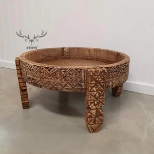 Moroccan Wooden Coffee Table Handcarved Arabian Side Tea Table, Vintage ...