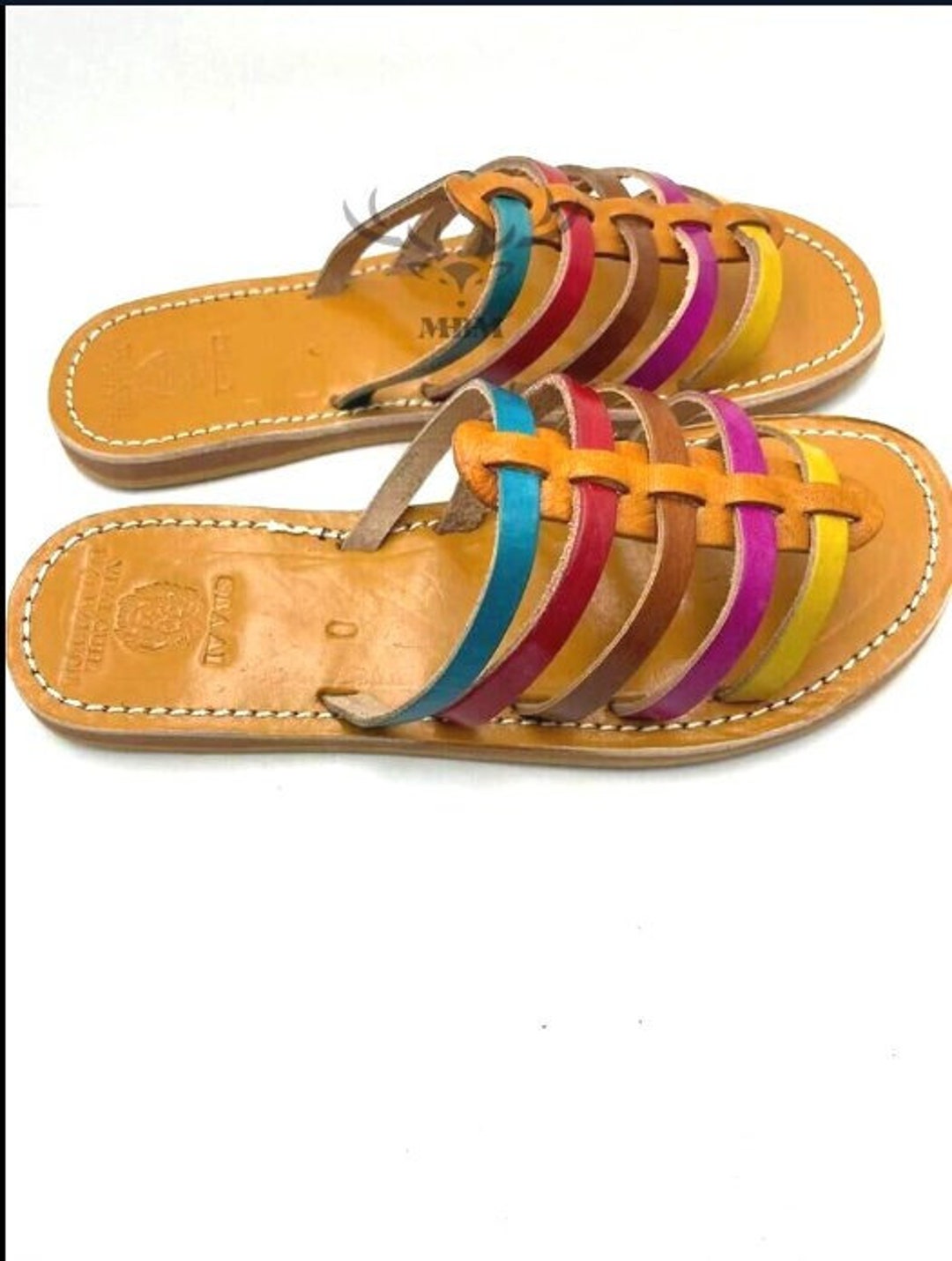 Moroccan Braided Leather Sandals for Women, Moroccan Handmade Leather ...