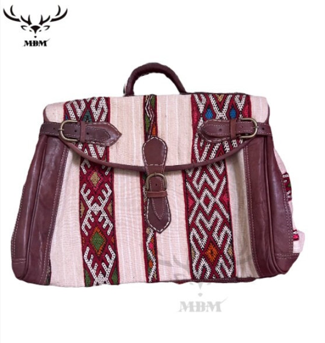 Vintage Travel Bag , Brown Moroccan Bags Vintage , Moroccan Leather ...