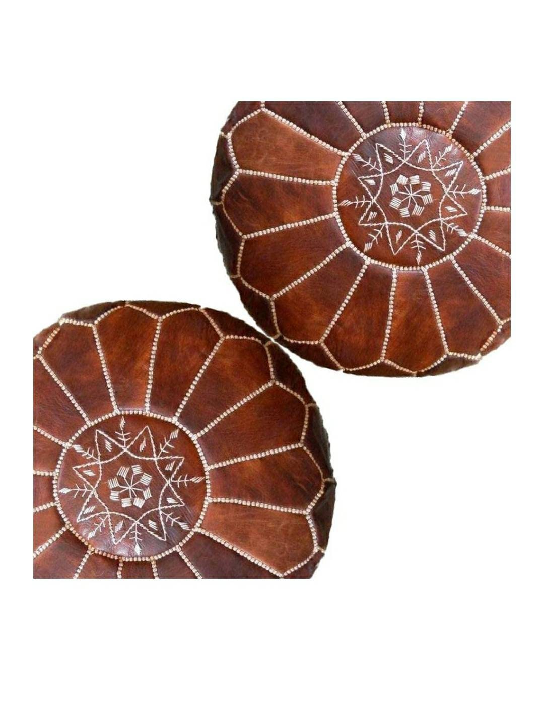 50% OFF Set of 2 Poufs Pouffe Leather Pouffe Ottoman - Etsy