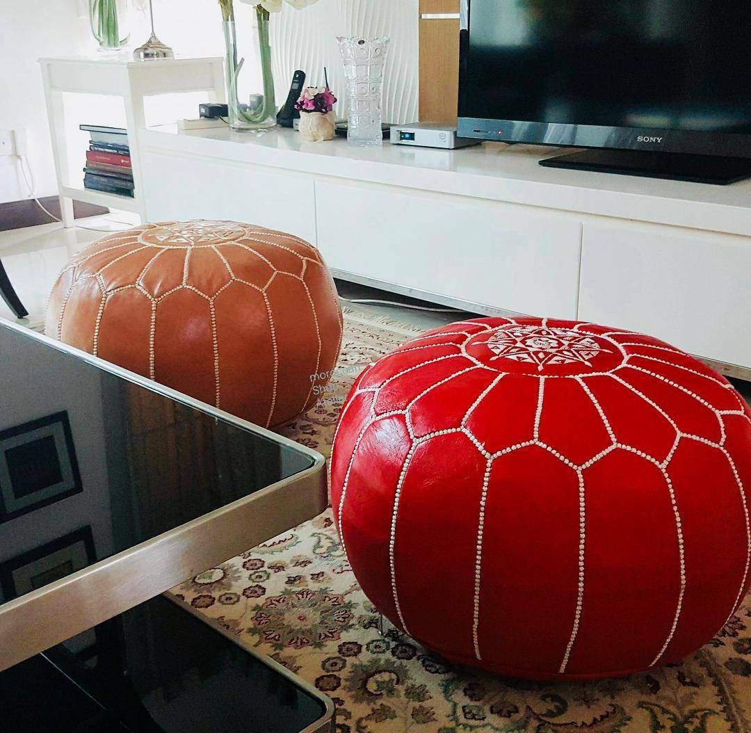 50% OFF Set of 2 Poufs Pouffe Leather Pouffe Ottoman - Etsy