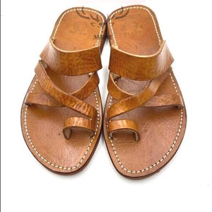 Moroccan Braided Leather Sandals for Women, Moroccan Handmade Leather ...